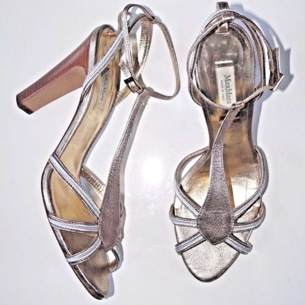 Max Mara Metallic Heels - Gem